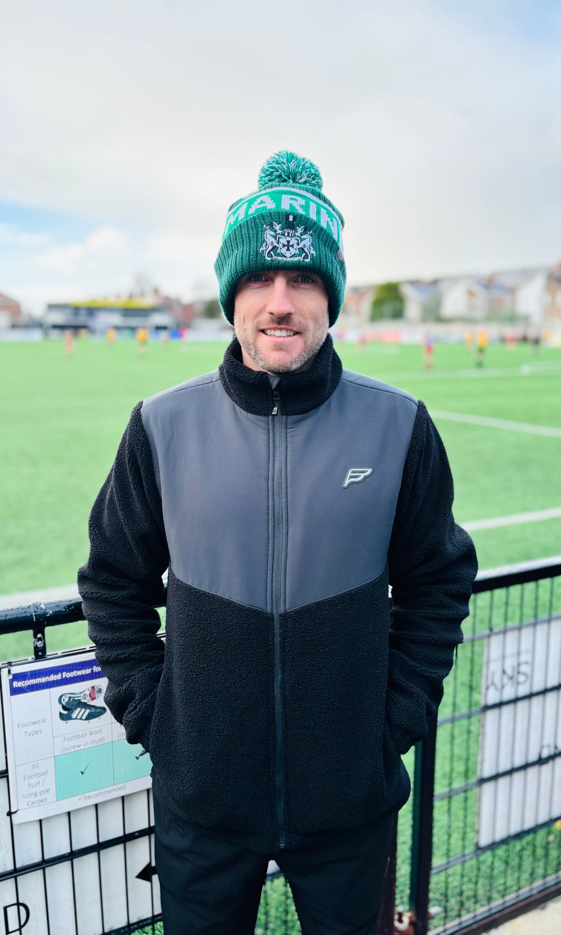 25/26 Green Bobble Hat – Marine Football Club
